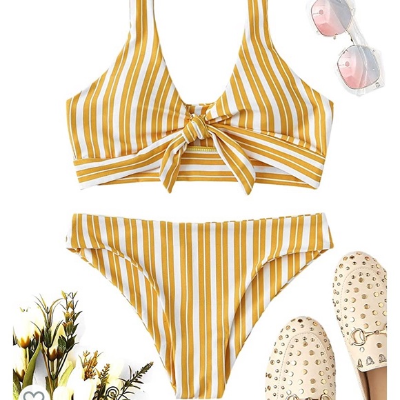 Swim | Yellow Stripe Bikini | Poshmark
